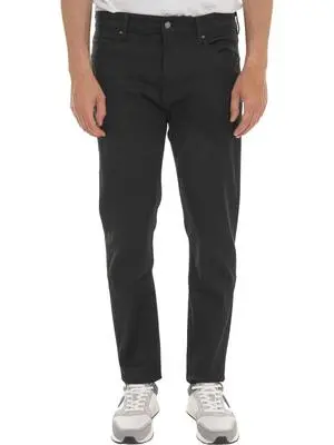 BOSS Cotton Denim Five-pocket Slim Fit Jeans - Black
