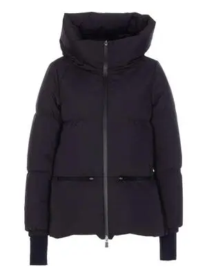 Herno Down Jacket With High Collar - Black
