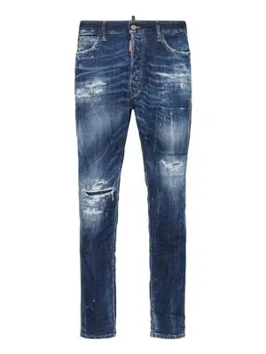 Dsquared2 Medium Wash Ripped Cool Guy Jeans - Blue