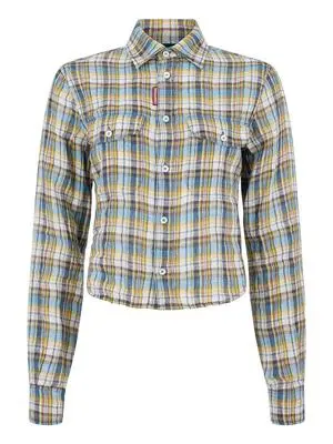 Dsquared2 Check Linen Shirt - Fantasy