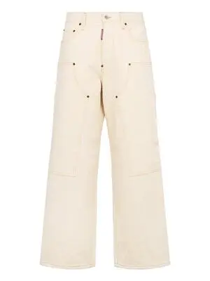 Dsquared2 Raw Wash Shiny Baggy Carpenter Jeans - Black