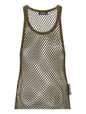 Dsquared2 Scoop Neck Mesh Tank Top - Brown