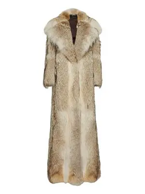 Dsquared2 Archive Coyote Faux Fur Longline Coat With Maxi Lapels - Fantasy