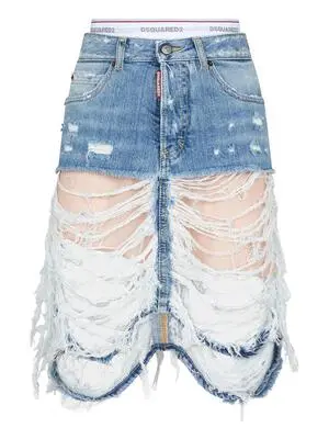 DSQUARED2 DSQUARED2 "Super Destroyed" Denim Skirt