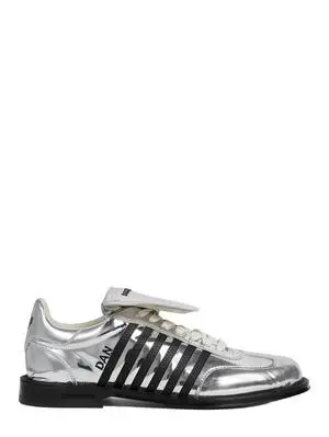 Dsquared2 Boxer Derby Metallic Leather Sneakers - Silver