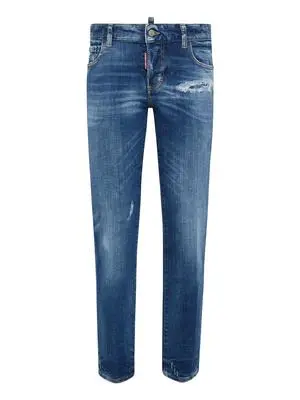 Dsquared2 Medium Wash Jenna Jeans With Distressed Detailing - Blue