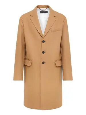 Dsquared2 Wool Felt Tailored Coat - Black