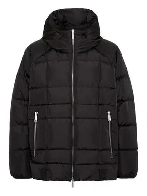 Dsquared2 Quilted Down Jacket With Drawstring Hood And Hem - Black
