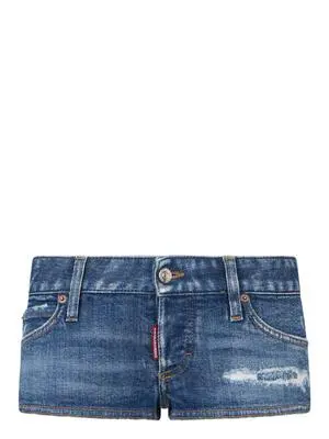 Dsquared2 Medium Perfecto Hot Pants - Blue