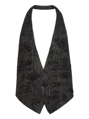 Dsquared2 Gold Lamé Disco Vest - Black