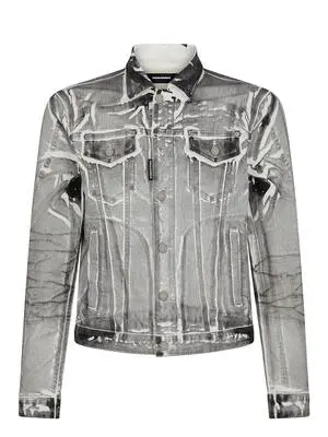 Dsquared2 Icon White Coal Wash Dan Jeans Jacket - Grey
