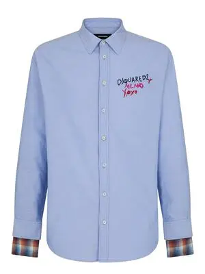 Dsquared2 Layered Sleeve Oxford Shirt - Blue