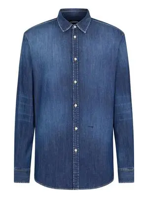 Dsquared2 Relaxed Fit Embroidered Denim Shirt - Blue