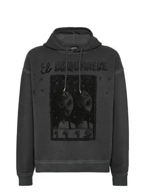 Dsquared2 Mask Print Hoodie - Grey
