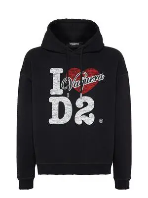 Dsquared2 Vaquera X Relaxed Fit Hoodie - Black
