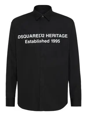 Dsquared2 Printed Heritage Logo Shirt - Black