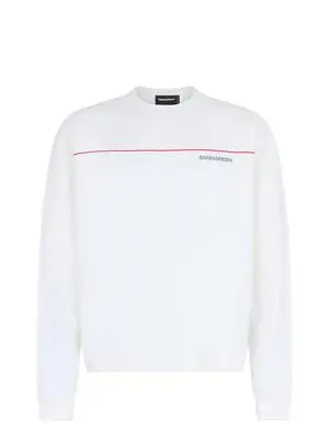 Dsquared2 Relaxed Fit Crewneck Sweatshirt With Logo Detail - White