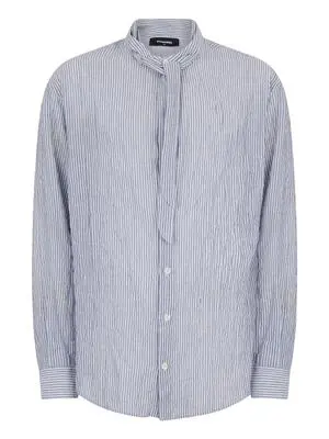 Dsquared2 Linen Tie Dropped Shoulder Shirt - Fantasy