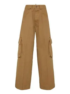 Dsquared2 Icon New Generation Stone Wash Twisted Aviator Cargo Pants - Beige