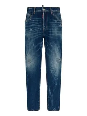 Dsquared2 Grey Wash Distressed Denim Jeans - Blue