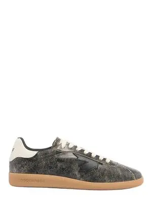 Dsquared2 Cracked Leather Rebels Sneakers - Black