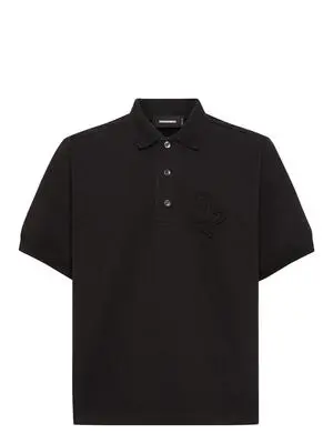Dsquared2 Loose Fit Polo Shirt With Tonal Patches - Black