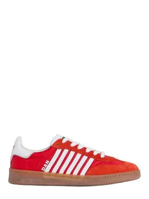 Dsquared2 Boxer Suede And Leather Low-top Sneakers - Red