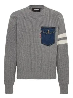 Dsquared2 Denim Mix Pullover - Grey