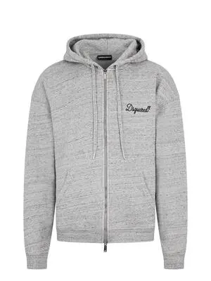 Dsquared2 Signature Relaxed Fit Zipped Hoodie - Grey