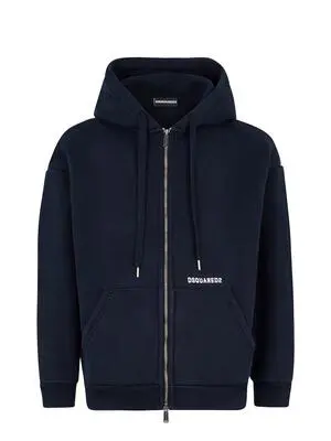 Dsquared2 Zip-up Logo Hoodie - Blue
