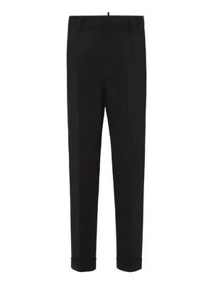 Dsquared2 One Pleat Wool Trousers - Black