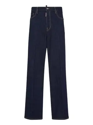 Dsquared2 Dark Rinse Wash Loose Jeans - Blue