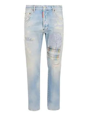 Dsquared2 Patchwork Distressed Jeans - Blue