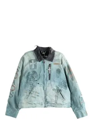 SAITOS Distressed Work Jacket - Grey