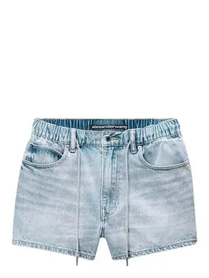 Alexander Wang Rhinestone Drawcord Marathon Short - Blue