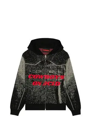 PLEASURES Acid Cowboy Knitted Hoodie - Black
