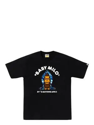 A BATHING APE Abc Blue Camo Baby Milo Graphic Tee - Black