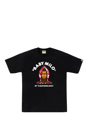 A BATHING APE Abc Red Camo Baby Milo Graphic T-shirt - Black