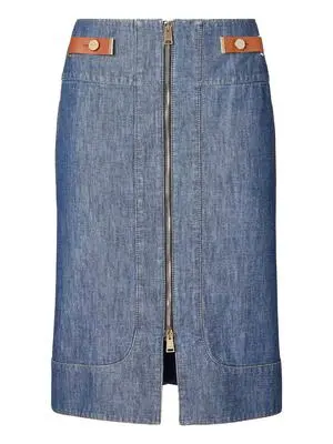 Fendi Chambray Skirt - Blue