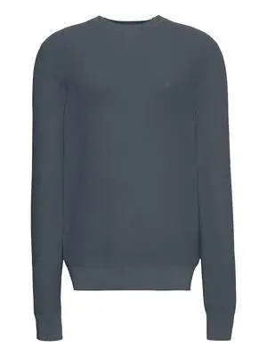 Calvin Klein Textured Cotton Pullover - Blue