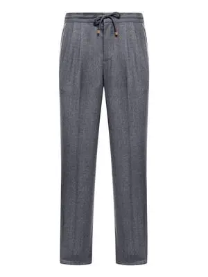 Brunello Cucinelli Tailored Drawstring Trousers - Gray