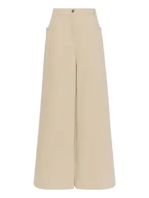 Max Mara High Waisted Flared Trousers - Beige