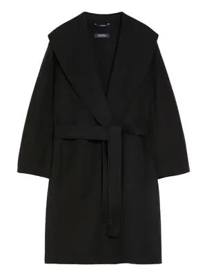 MAX MARA `S Max Mara Belted Wool Coat - Black