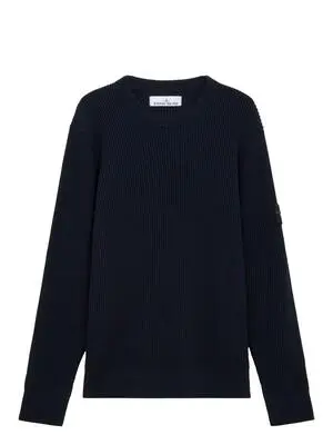 Stone Island Ribbed Crew Neck Sweater - Blue