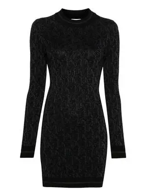 Palm Angels Monogram Jacquard Mini Dress - Black