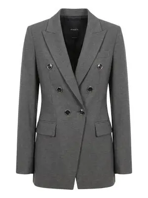 Pinko Double Breasted Blazer With Notch Lapel - Gray