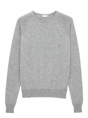 Saint Laurent Cassandre Cashmere Sweater - Gray