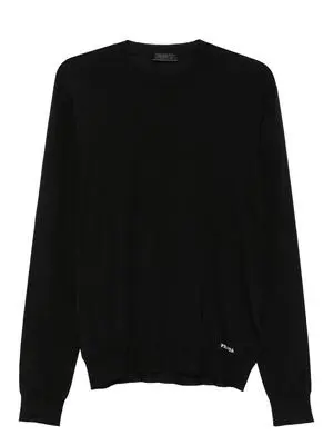 Prada Recycled Silk Crew Neck Sweater - Black