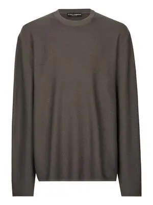Dolce & Gabbana Crewneck Fine Knit Sweatshirt - Gray