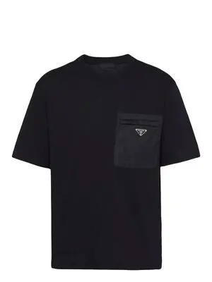 Prada Jersey And Re-nylon T-shirt - Black